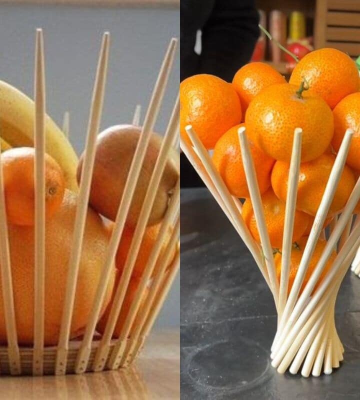 Cómo hacer un frutero con palitos de barbacoa: Idea creativa